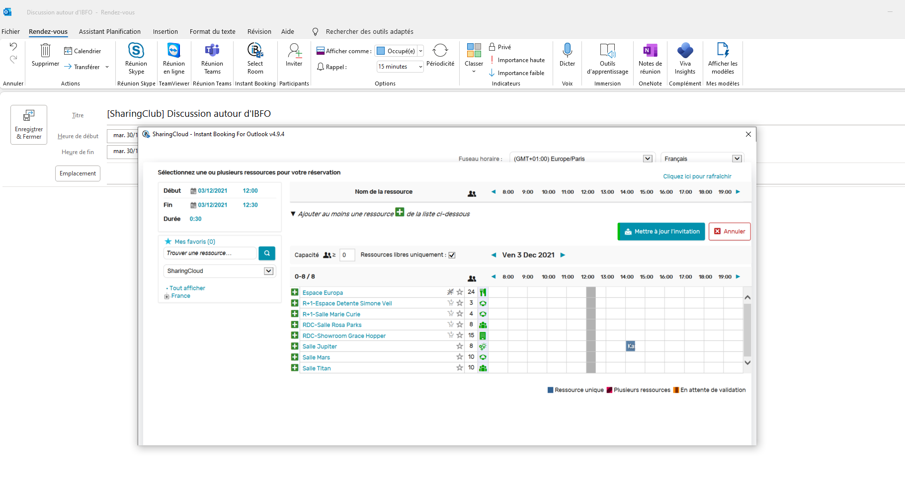 Instant Booking for Outlook, l’incontournable pour vos programmations de réunion - SharingCloud